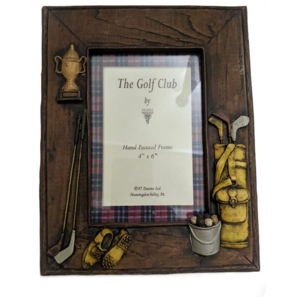 Accents | 1997 Vintage Golf 3d 4x6 Photo Picture Frame Hand Painted By ...